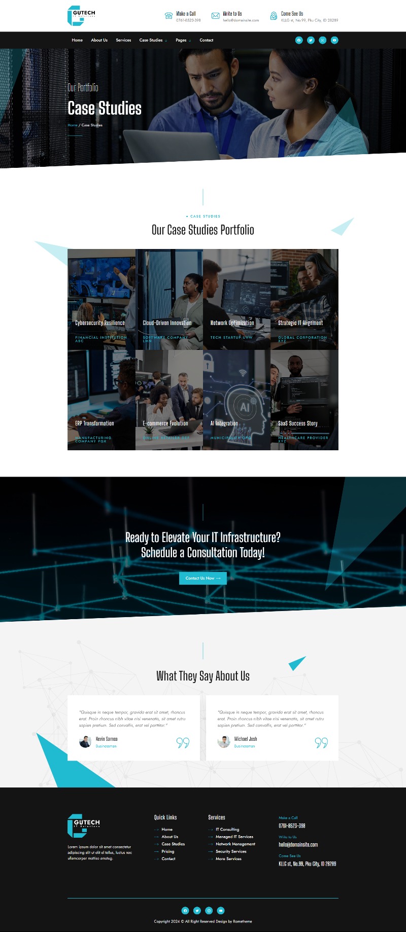 Gutech - IT Solutions Elementor Template Kit by Rometheme | ThemeForest